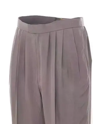 Saint Laurent Pleated Silk Trousers