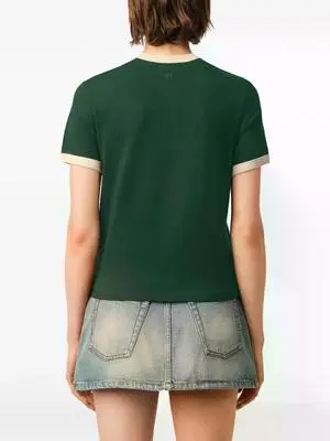 AMI Paris Contrasted Cotton T-shirt With De Coeur Embroidery