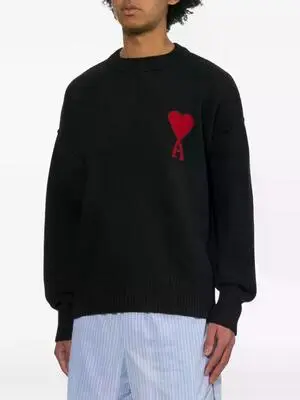 AMI Paris De Coeur Sweater - Black