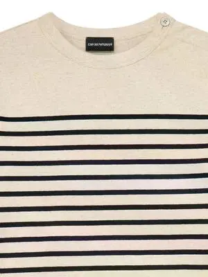 Emporio Armani Striped Crew Neck Long Sleeve Sweater