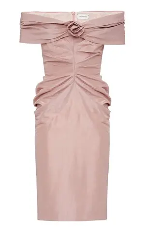 Magda Butrym Off-the-shoulder Silk Midi Dress - Light Pink