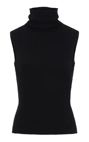 Magda Butrym Turtleneck Wool-cashmere Top - Black