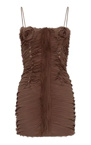 Magda Butrym Pleated Mini Dress - Neutral