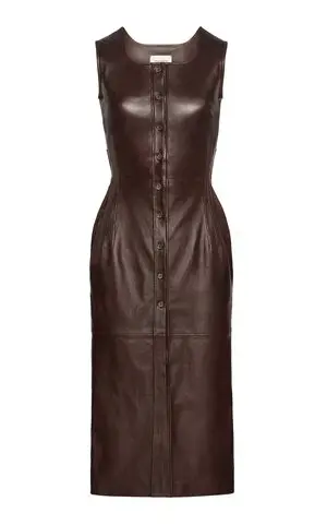 Magda Butrym Sleeveless Leather Midi Dress