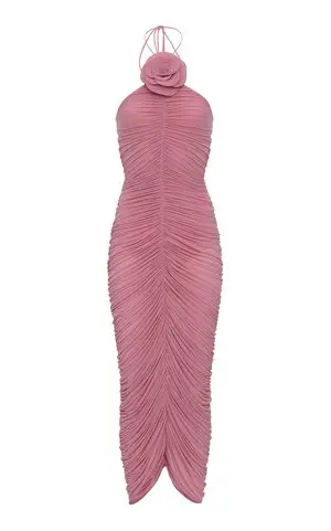 Magda Butrym Rose-detailed Midi Dress - Pink