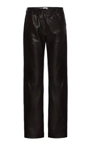 Magda Butrym Mid-rise Leather Straight-leg Pants - Brown