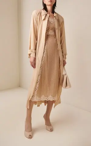 Magda Butrym Lace-trimmed Silk Midi Dress