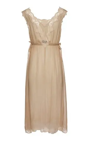 Magda Butrym Lace-trimmed Silk Midi Dress