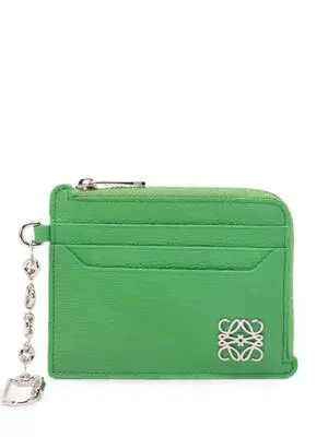 Loewe Anagram Leather Coin Purse - Green