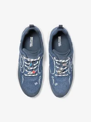 Michael Kors Jett Embellished Denim Trainer