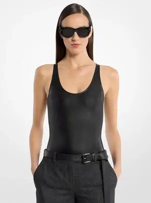 Michael Kors Mixed-media Bodysuit - Black