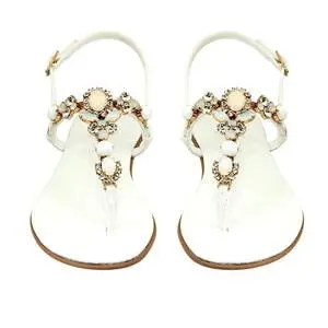 DAMAPREZIOSA Sofia Jewel Sandal - White