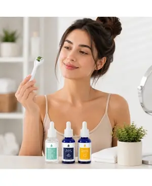 PURSONIC Ultimate Renewal Kit Micro Needle Derma Roller And Anti Aging Serum Trio