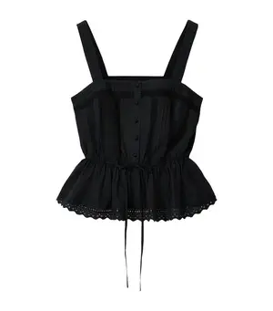 ALLSAINTS Organic Cotton Gwen Top With Lace Trim