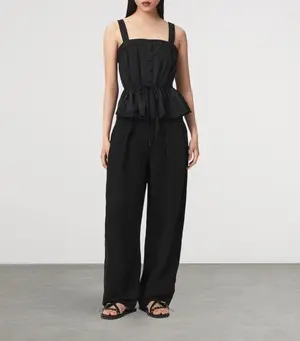 ALLSAINTS Organic Cotton Gwen Top With Lace Trim