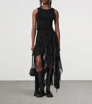 ALLSAINTS Asymmetric Ruffle Melody Skirt