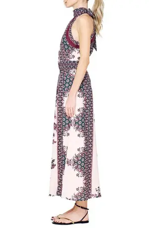 CIEBON Peta Floral Halter Neck Midi Dress