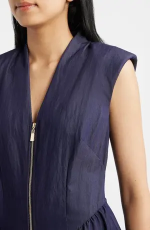Vince Camuto Zip Front Midi Dress