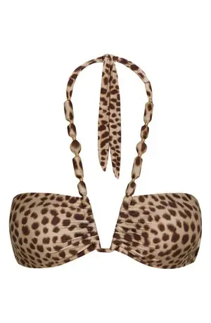 VIX PAULA HERMANNY Animal Print Halter Bikini Top