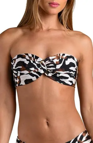 SUNSHINE 79 Animal Print Bandeau Bikini Top - Multi