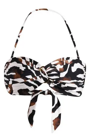 SUNSHINE 79 Animal Print Bandeau Bikini Top