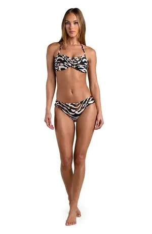 SUNSHINE 79 Animal Print Bandeau Bikini Top