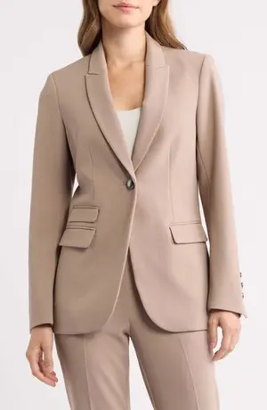 Anne Klein Triple Pocket One-button Blazer