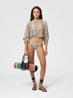 Missoni Viscose Lamé Cover-up Top With Batwing Sleeves