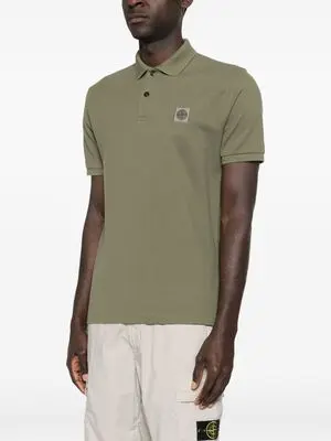 Stone Island Logo Cotton Polo Shirt - Multicolor