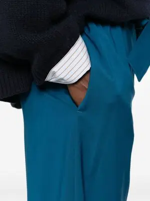 Max Mara Wool Wide Leg Trousers - Multicolor