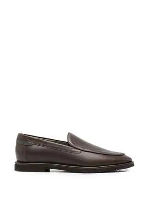 Brunello Cucinelli Leather Loafers With Beaded Trim - Multicolor