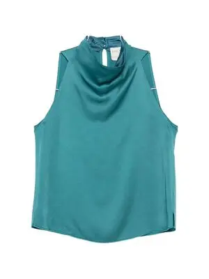 FORTE_FORTE Sleeveless High Neck Satin Blouse - Multicolor