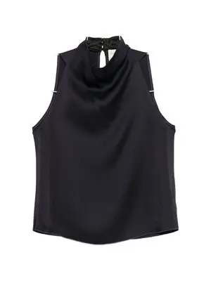 FORTE_FORTE FORTE FORTE Satin High Neck Sleeveless Top
