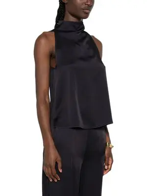 FORTE_FORTE Satin High Neck Sleeveless Top - Multicolor