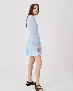 Maje Roubelia Ruffled Crinkle Dress