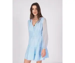 Maje Roubelia Ruffled Crinkle Dress