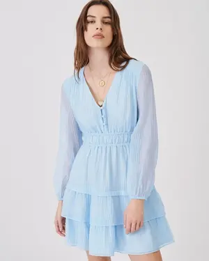 Maje Roubelia Ruffled Crinkle Dress