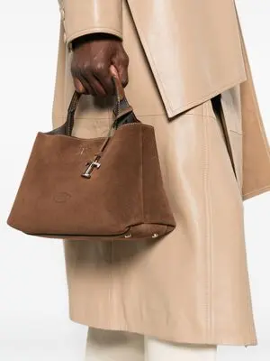 TOD'S Timeless Micro Leather Handbag With T-logo Plaque - Multicolor
