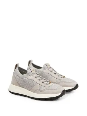 TOD'S Knit And Suede Sneakers With Drawstring Fastening - Multicolor