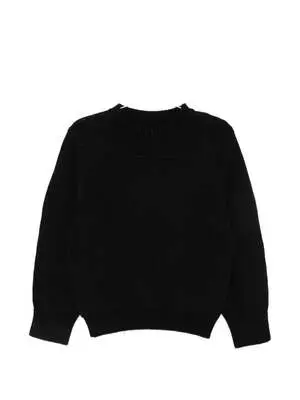 TOTEME Black Ribbed Knit Oversized Sweater - Multicolor