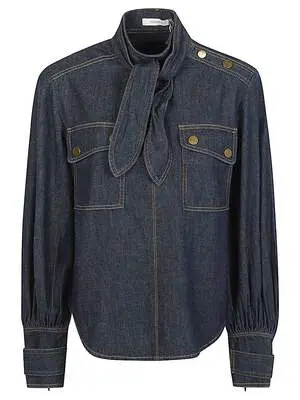 Zimmermann Denim Cargo Blouse - Multicolor
