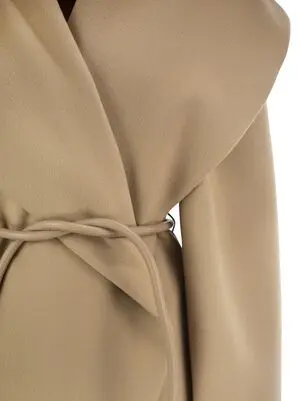 Sportmax Spxuguale Wrap Short Coat In Virgin Wool