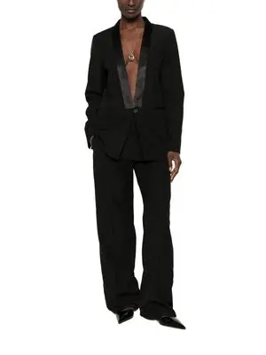 FORTE_FORTE Wool Blend Trousers With Satin Trim - Multicolor