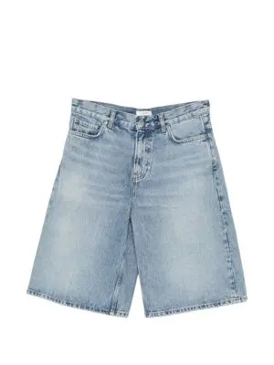TOTEME Denim Cotton Bermuda Shorts - Multicolor