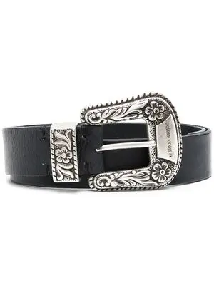 GOLDEN GOOSE Leather Belt With Engraved Logo - Multicolor