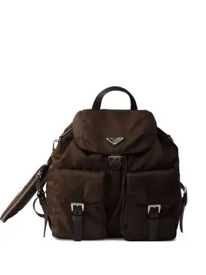 Prada Re-nylon Medium Backpack With Saffiano Leather Details - Multicolor