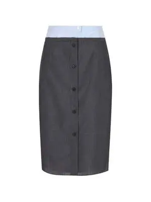 Prada Wool Midi Skirt - Multicolor