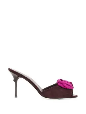 ROGER VIVIER Epine Rose Leather Mules - Multicolor