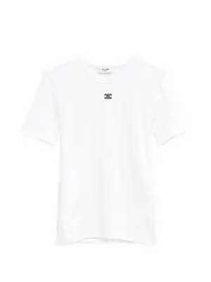 Celine Logo Cotton T-shirt - Multicolor