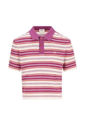 Celine Striped Cotton Polo Shirt - Multicolor